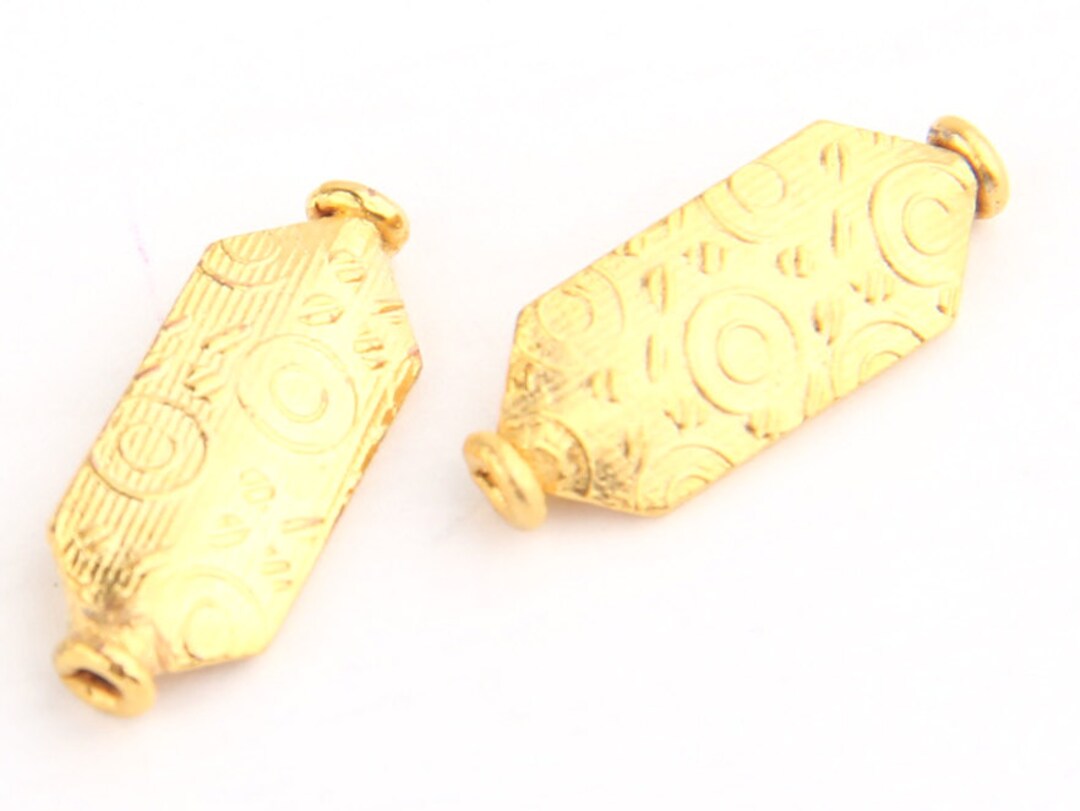 Flat Rectangle Bead Slider With Circle Patterns, 2 Pieces // GB-158 - Etsy