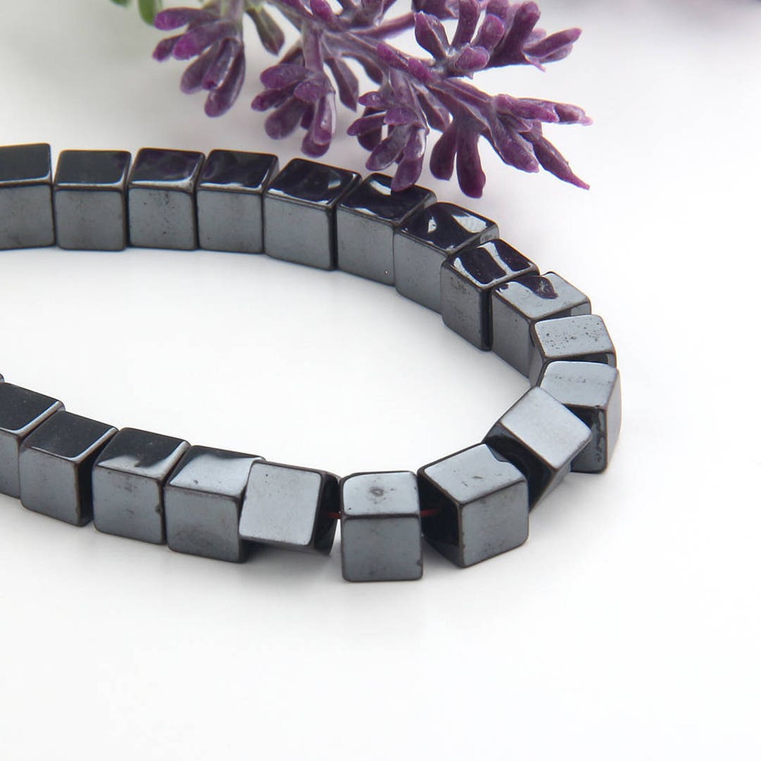 Charcoal, Mini Cube Hematite Gemstone Beads, Hematite Beads, Cubular ...