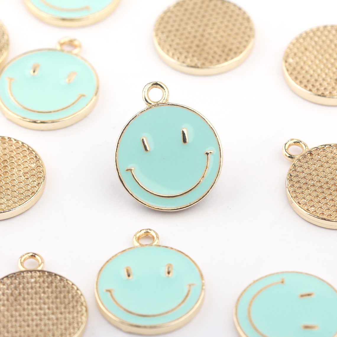 Enamel Smiley Charms Smiley Face Pendants Enamel Happy Face | Etsy