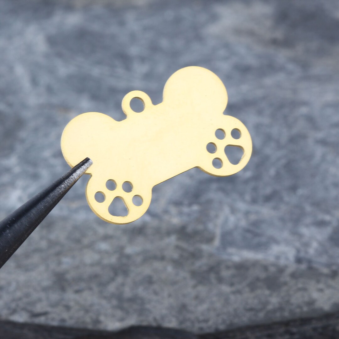 1 Blank Dog ID Tag, Bone Dog Collar, Stamping Blank Dog Collar, Blank ...