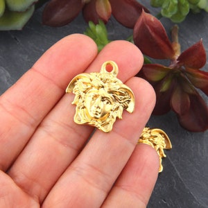 2 Medusa Pendant Charms, 1-sided Medusa Drop Charms, Medusa Pendant ...