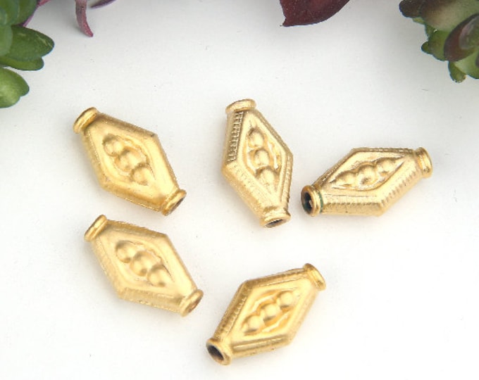 Gold Diamond Shaped Tribal Pattern Beads Ethnic Bead - Etsy