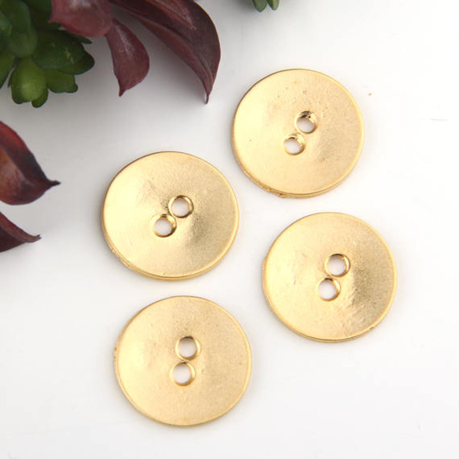 Button Beads 22k Matte Gold Button Beads Metal Button Beads | Etsy