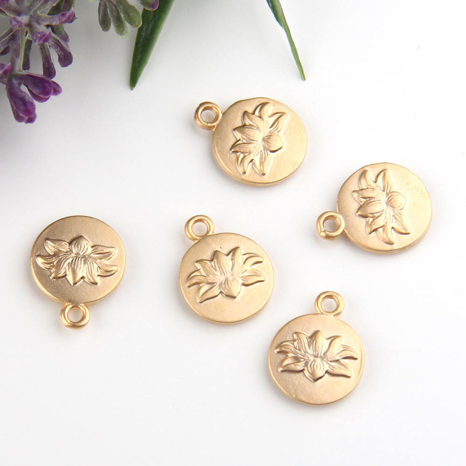 Gold Lotus Flower Charms Flower Charms Lotus Charms Gold - Etsy