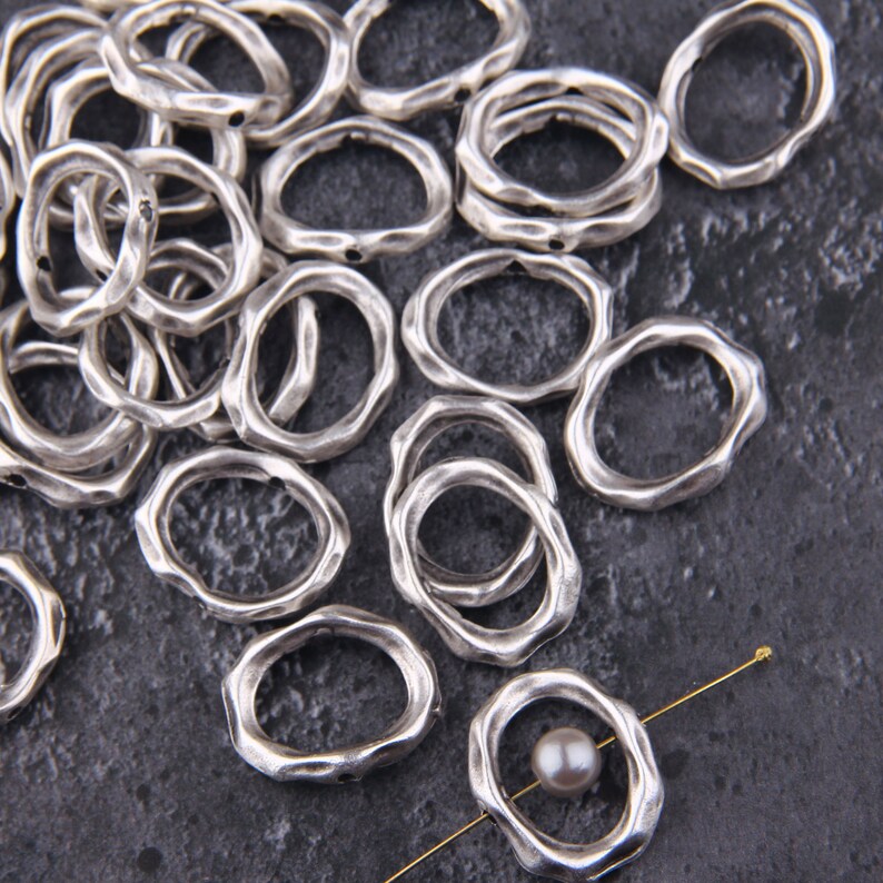 Silver Frame Beads Oval Bead Frames Gold Bead Spacer Bead - Etsy