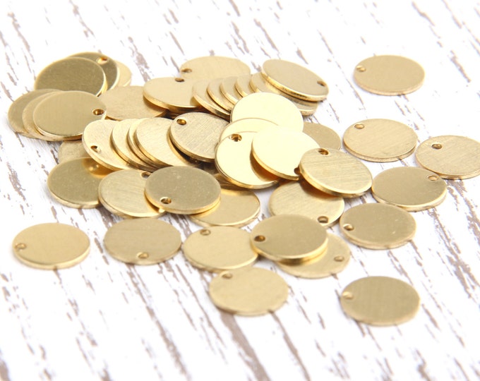 Raw Brass Round Disc, Stamping Disc, Disc Charms, 10mm, 50 Pcs // RAW ...