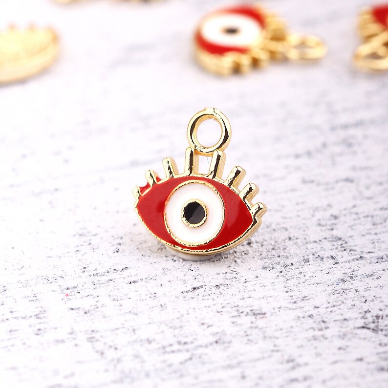 Evil Eye Charms, Enamel Evil Eye Charms, Minimalist Eye Charms, Good ...