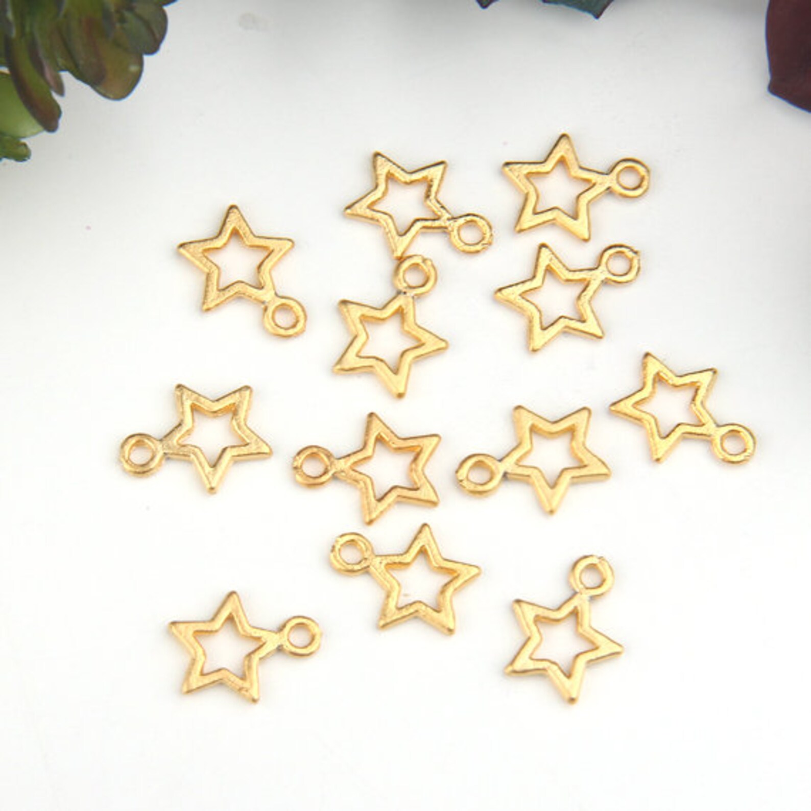Gold Mini Star Charms, Gold Star Charms, Star Drop Charms, 12 Pcs ...