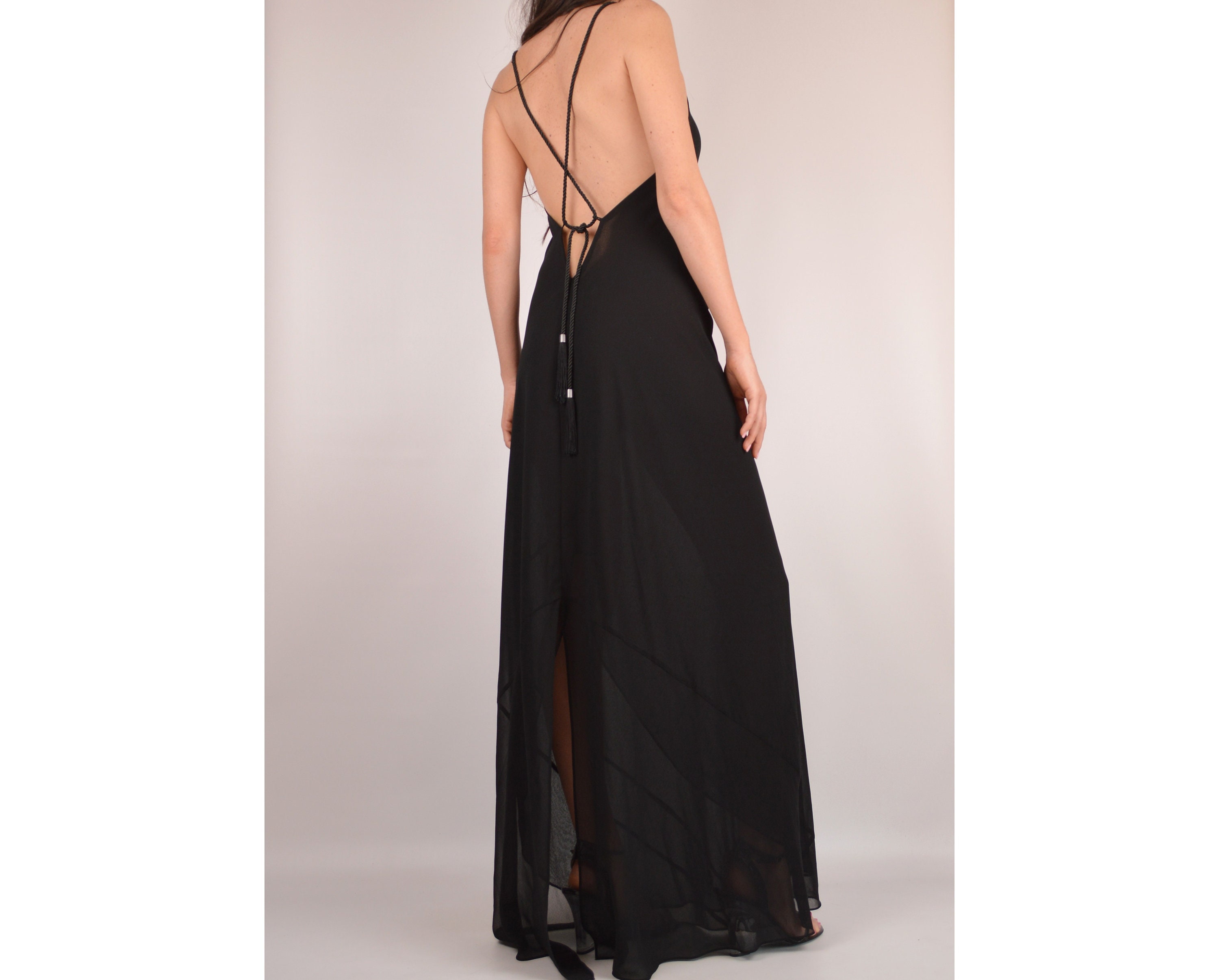 HALF OFF! Backless Chiffon Slip Gown / S