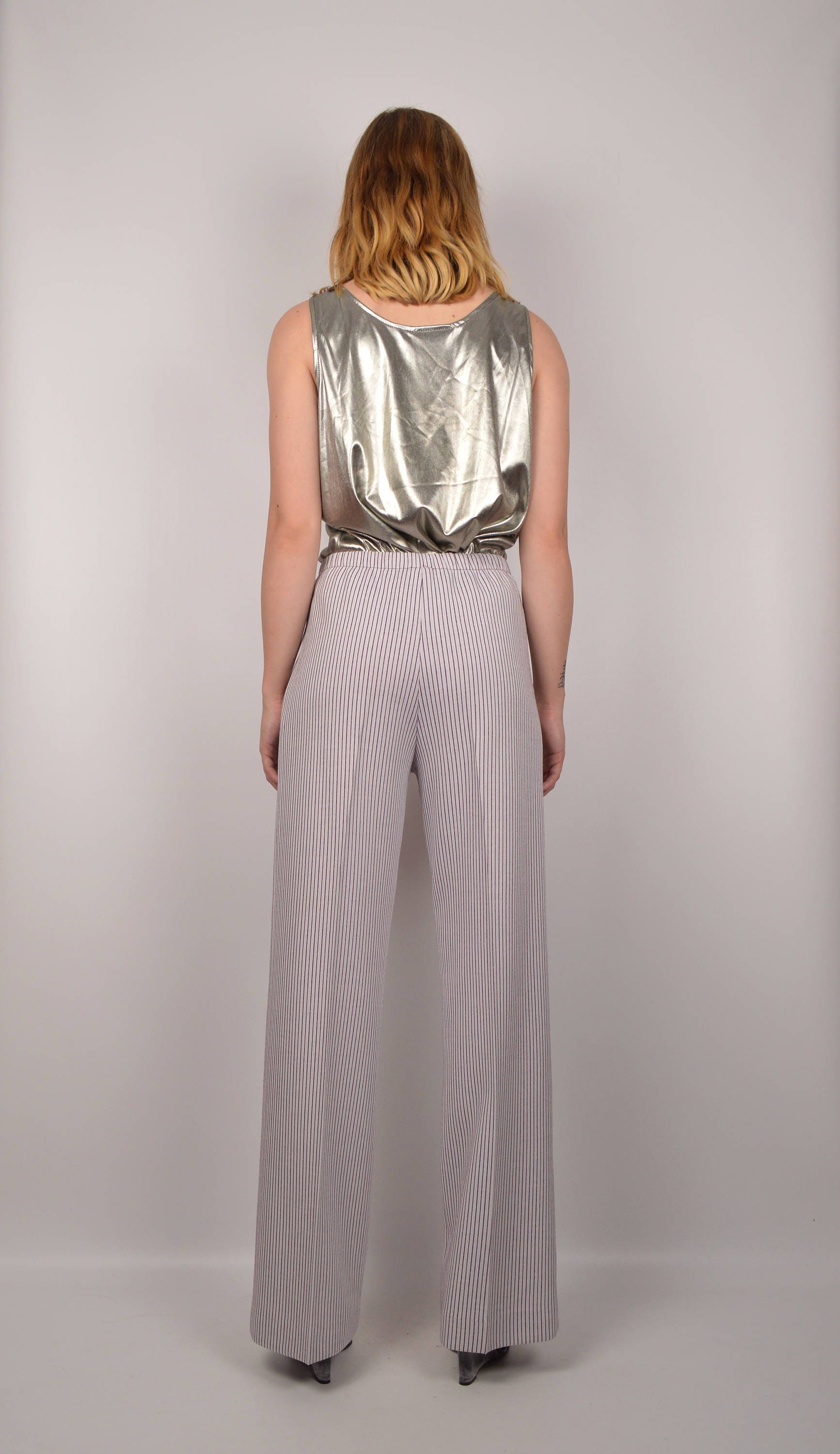 Vintage Silver Lamé Metallic Tank