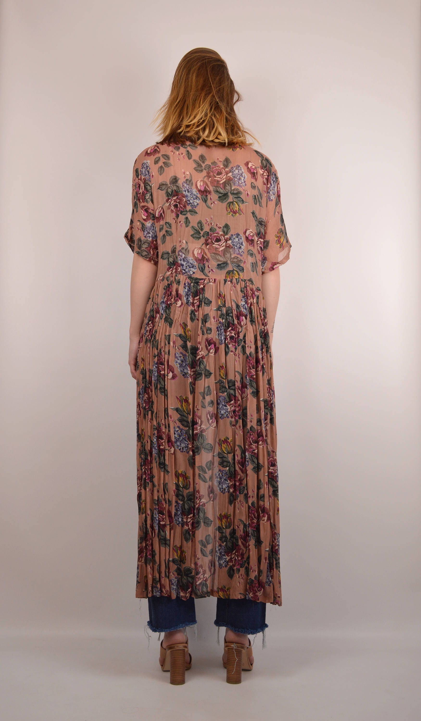 20% OFF! Vintage Sheer Floral Duster