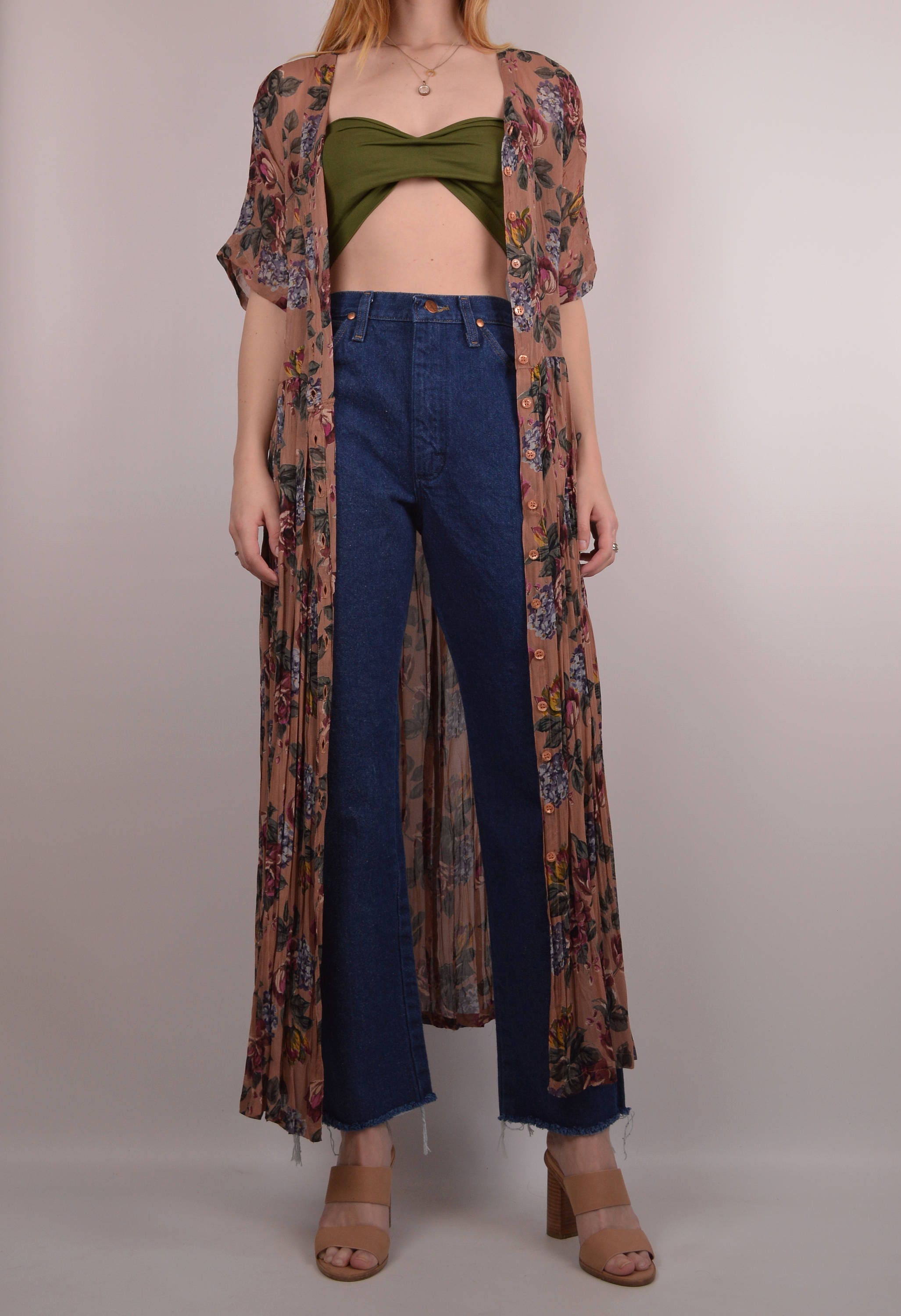 20% OFF! Vintage Sheer Floral Duster