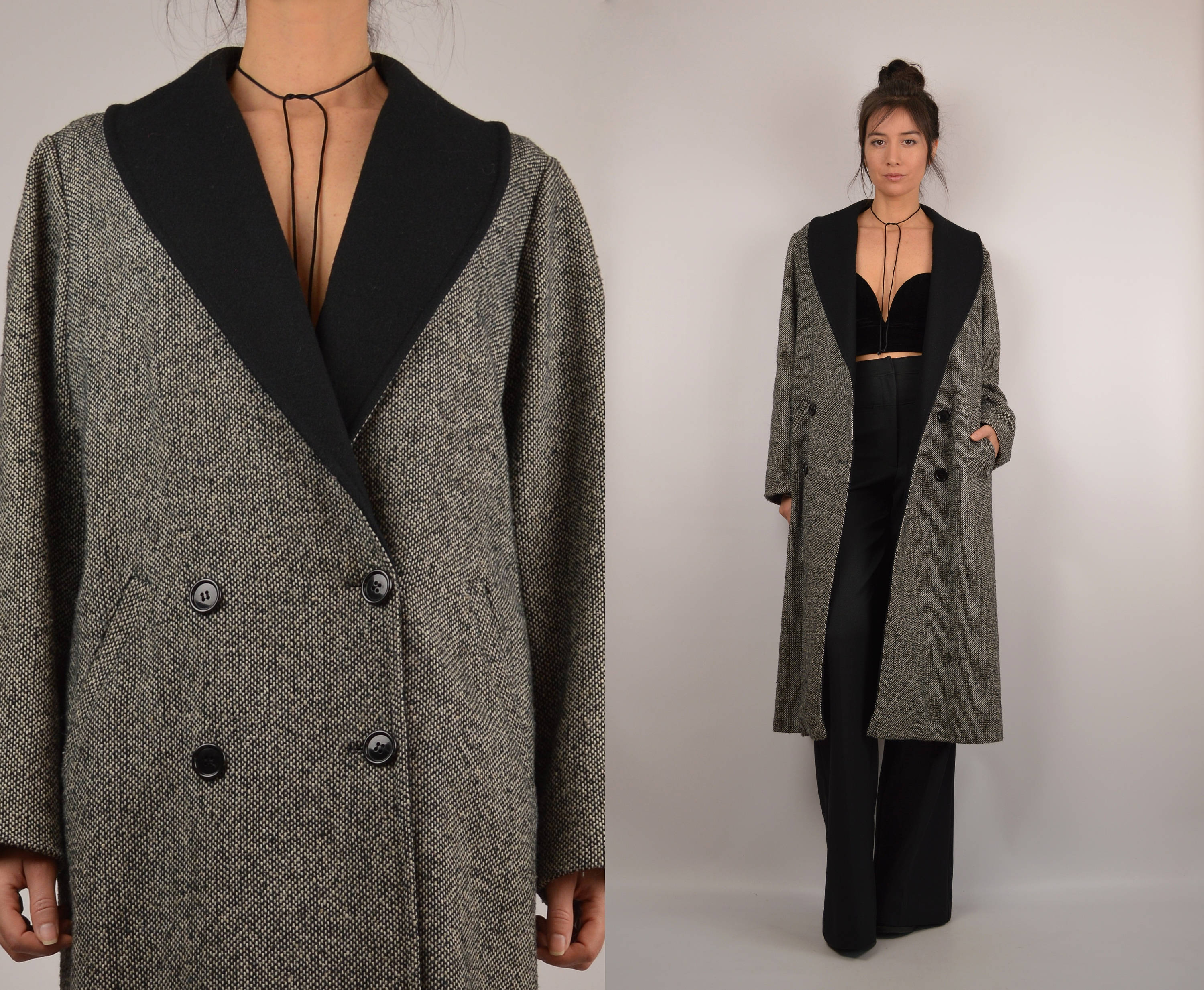 Vintage Tweed Long Coat