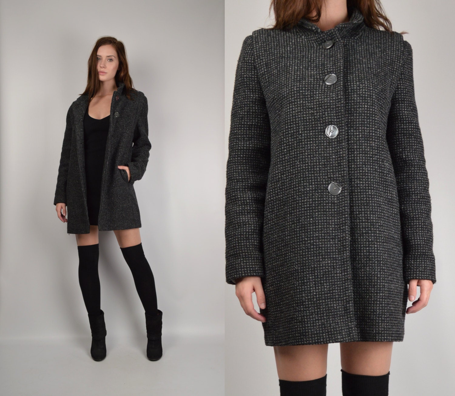 Vintage Wool Tweed Coat