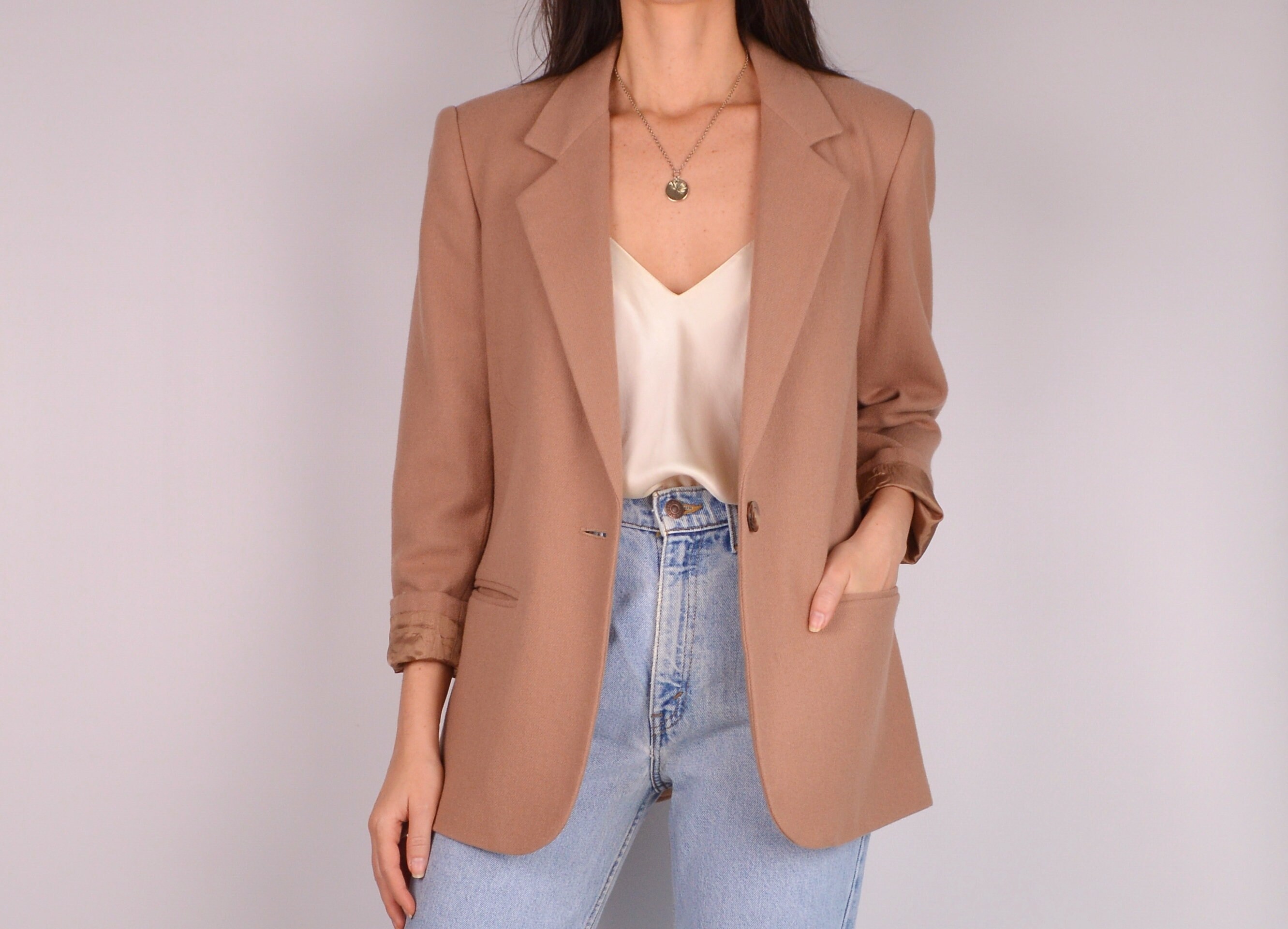 Vintage Camel Wool Blazer (S-M)