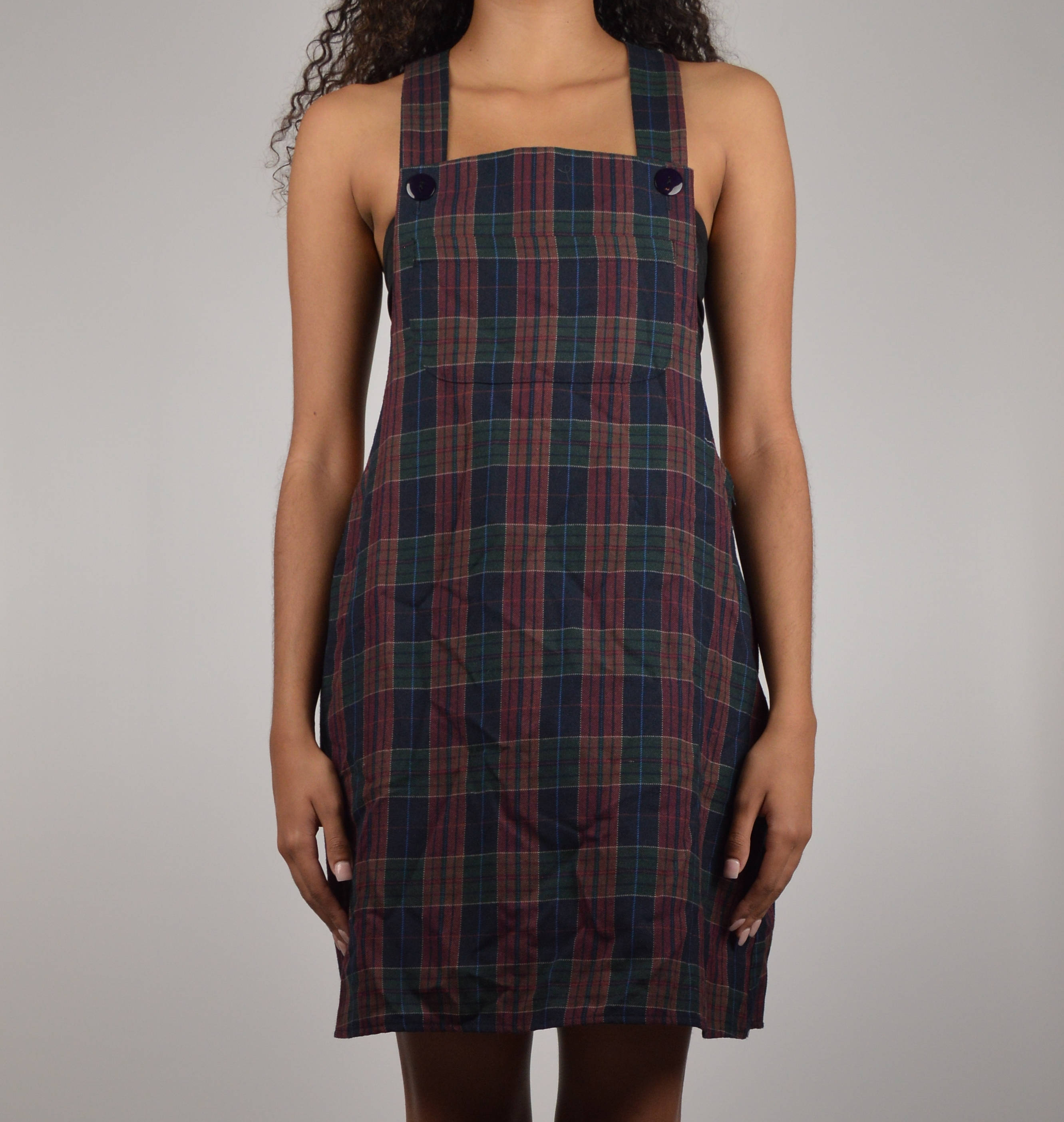 90's Plaid Pinafore Dress