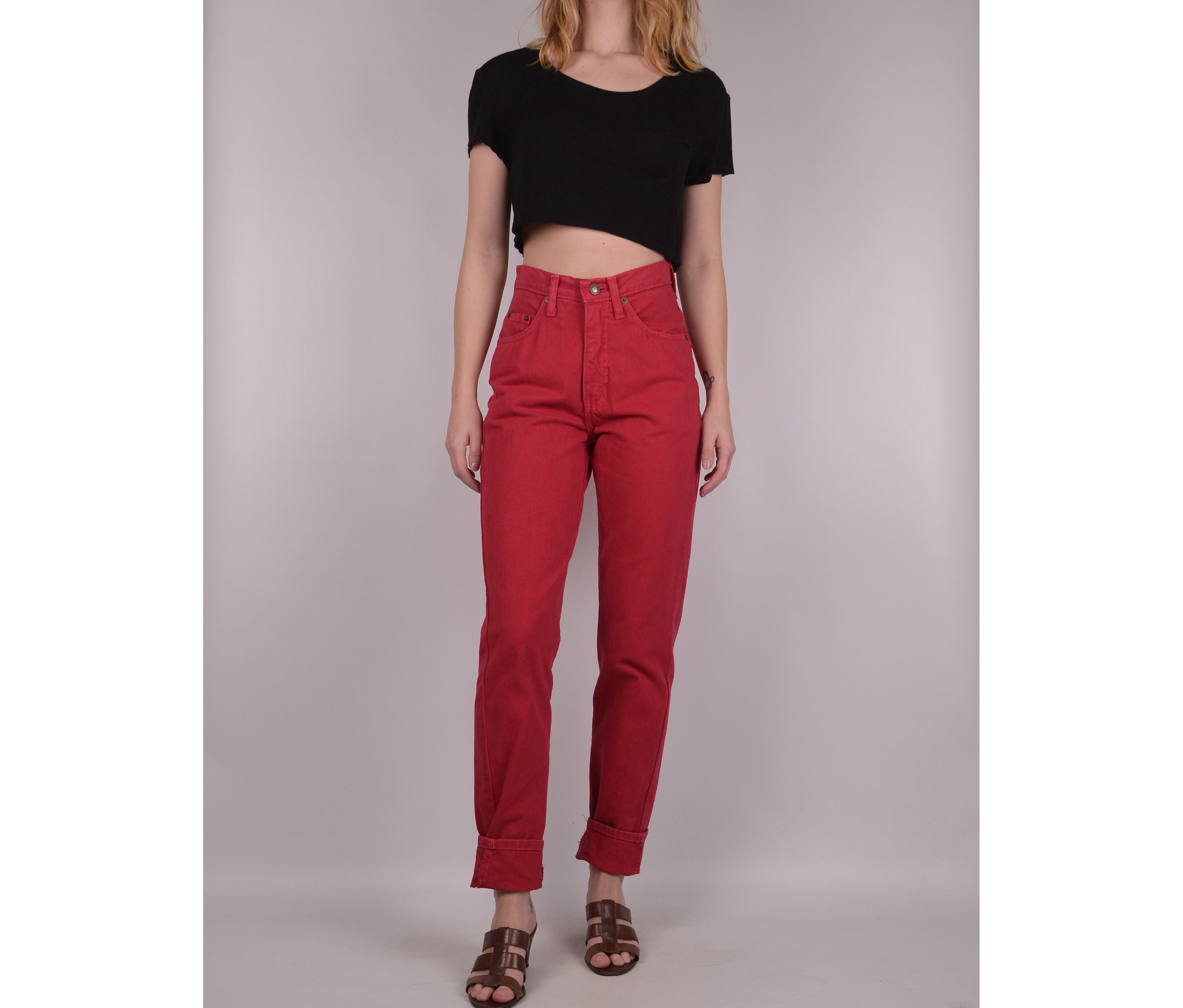 pt Vintage Red Denim / 25.5W / High Waist