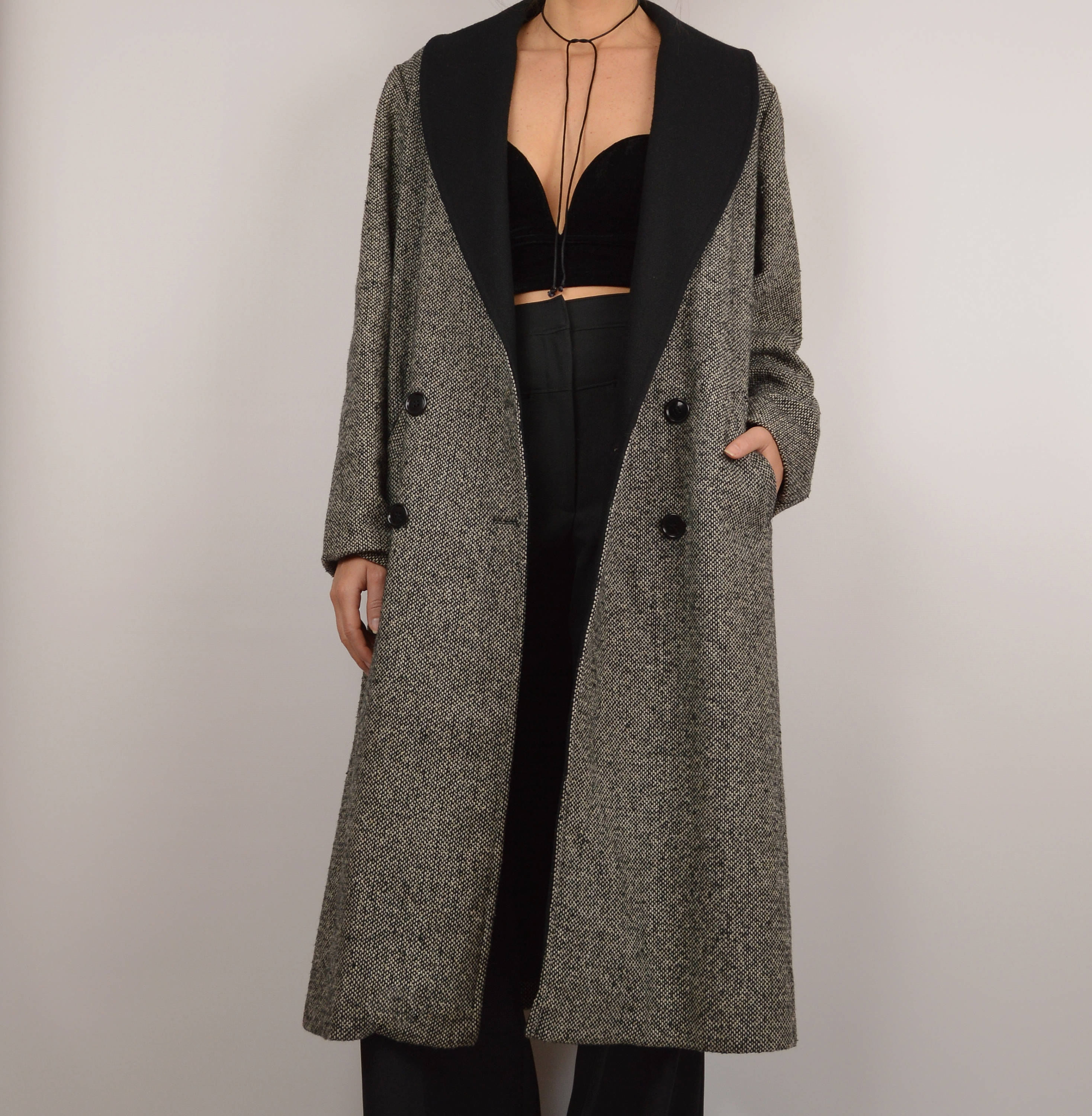 Vintage Tweed Long Coat