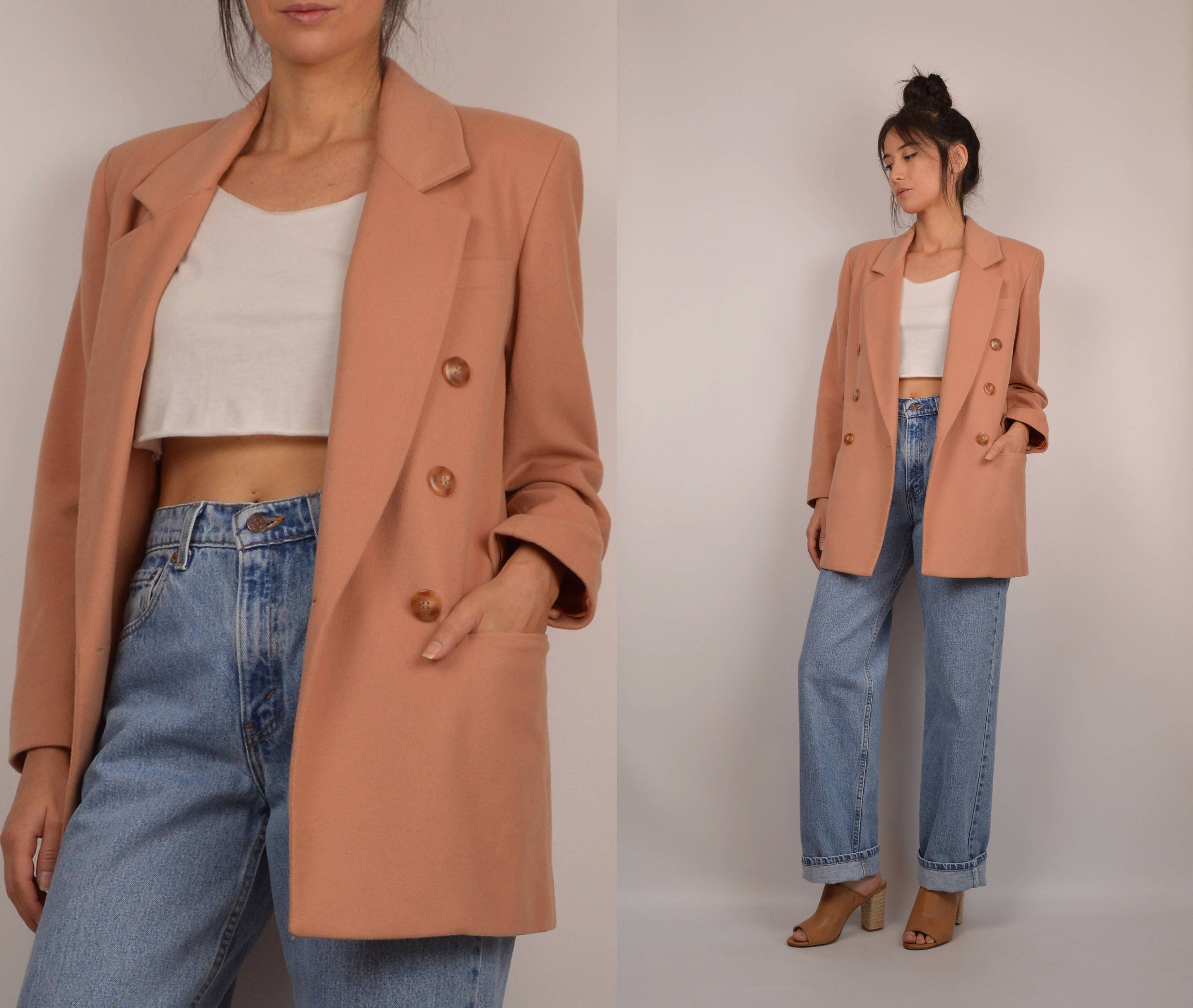 Vintage Appricot Wool Blazer