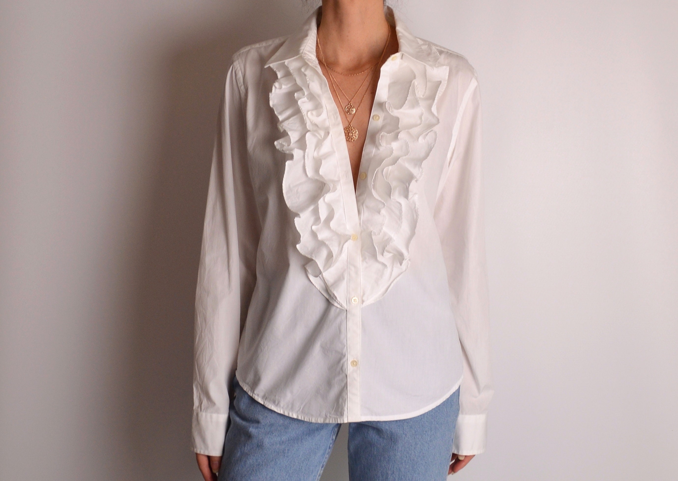 Ralph Lauren Cotton Ruffle Blouse (S-L)