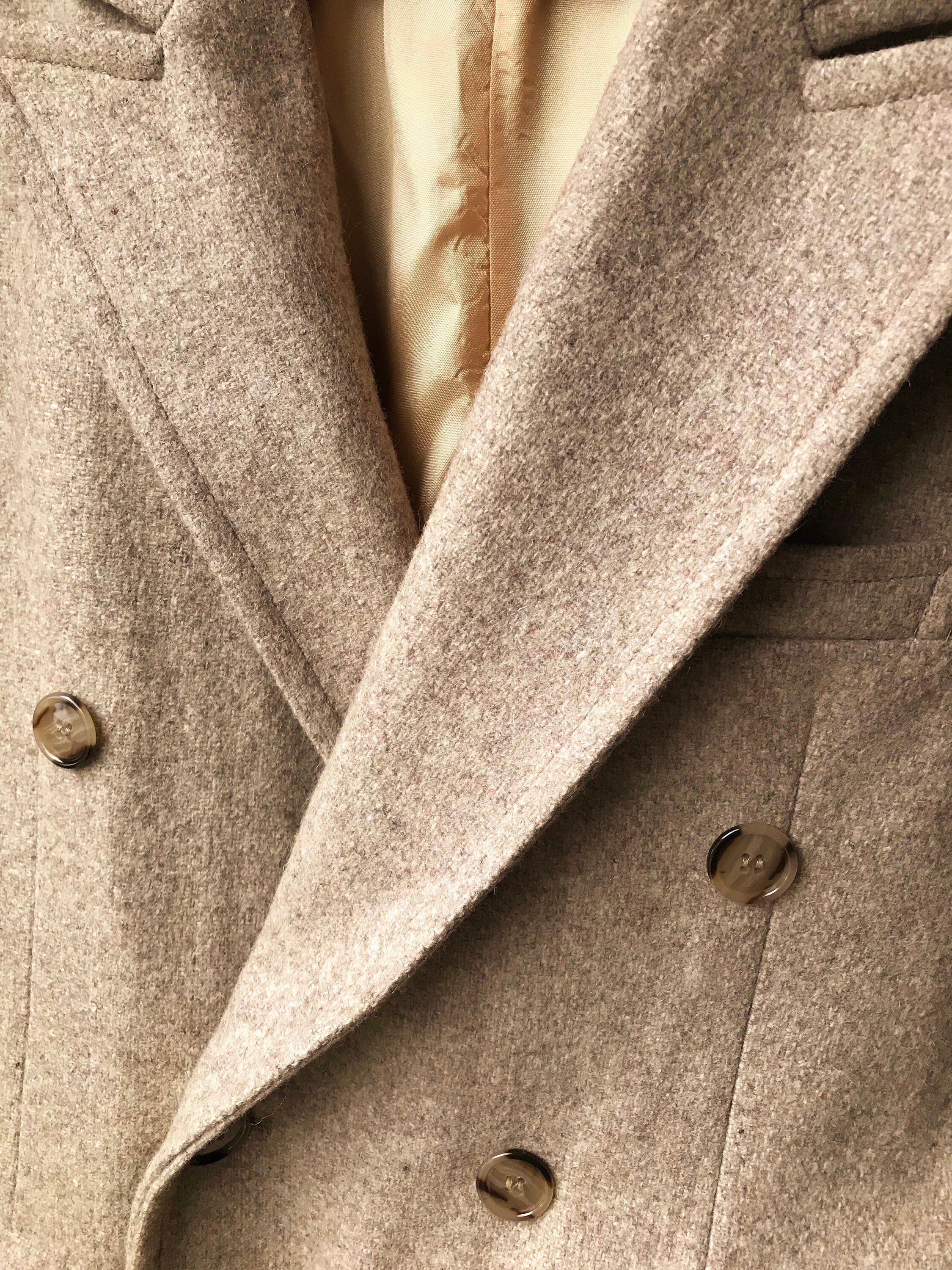 Vintage Tweed Wool Long Coat (S-L)