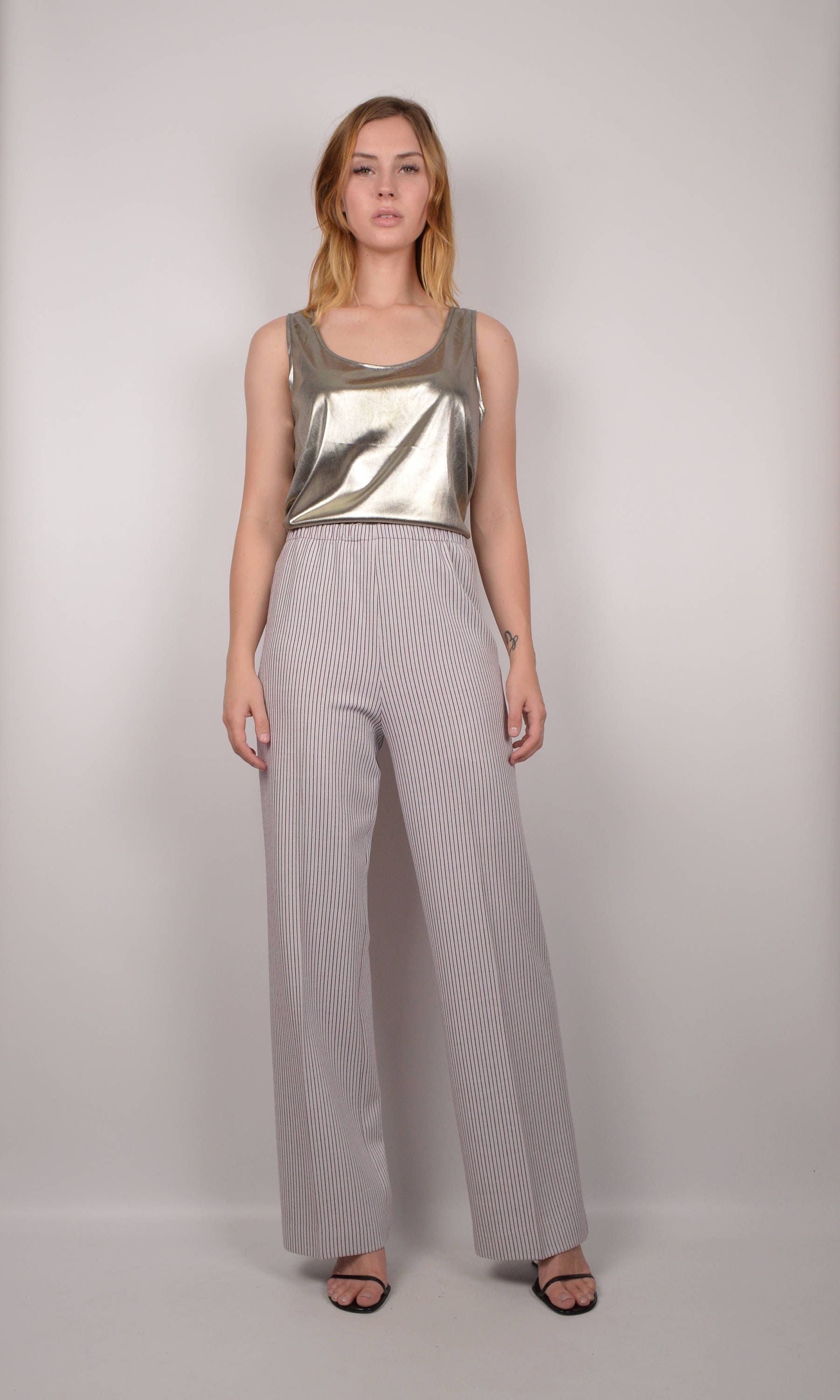 Vintage Silver Lamé Metallic Tank