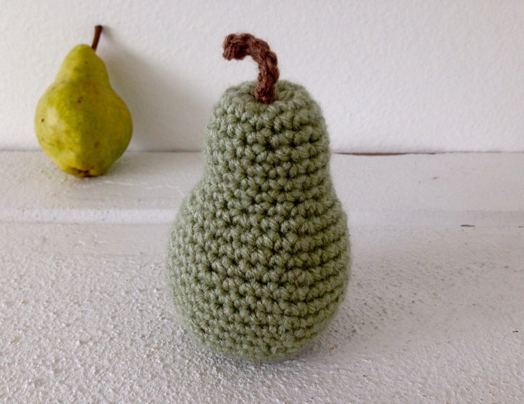 Crochet Pear, Pretend Food Play Toy, Home Decor - Etsy
