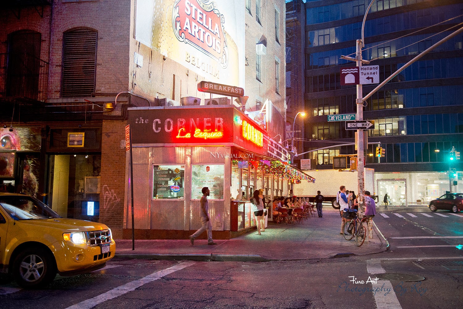 La Esquina NYC - "the Corner" at Night. Manhattan New York City ...