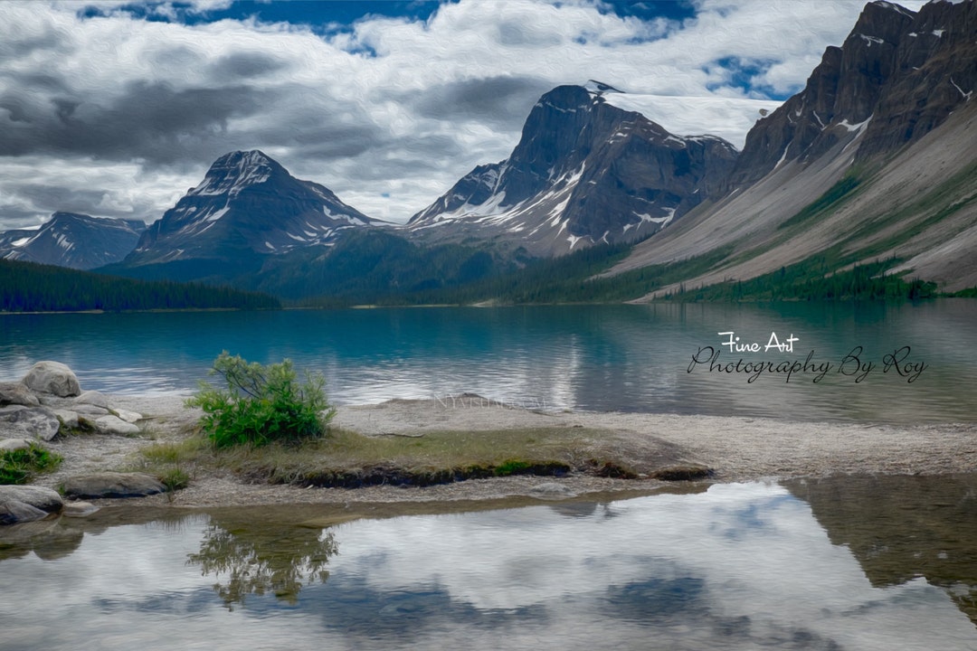 Bow Lake Reflection, Banff National Park, Alberta Canada. on the Road ...