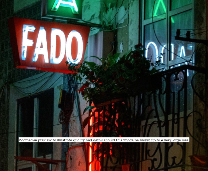 Lisbon Neon Fado Nightlife, Portugal. Original Fine Art Street ...