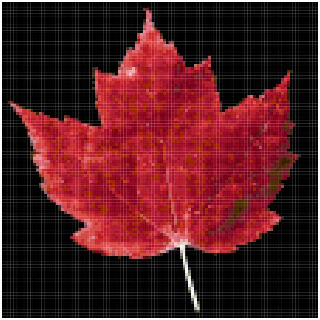 Red Maple Leaf Counted Cross Stitch Pattern Chart PDF Download by ...