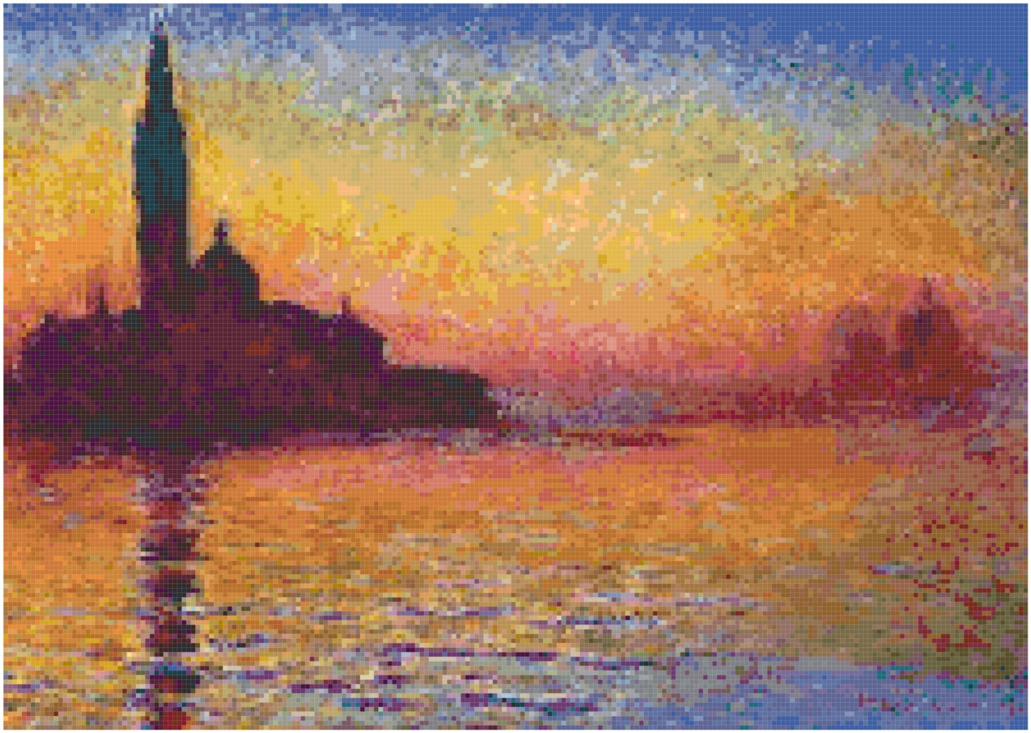 Claude Monet Venice by Twilight Counted Cross Stitch Pattern Chart PDF ...