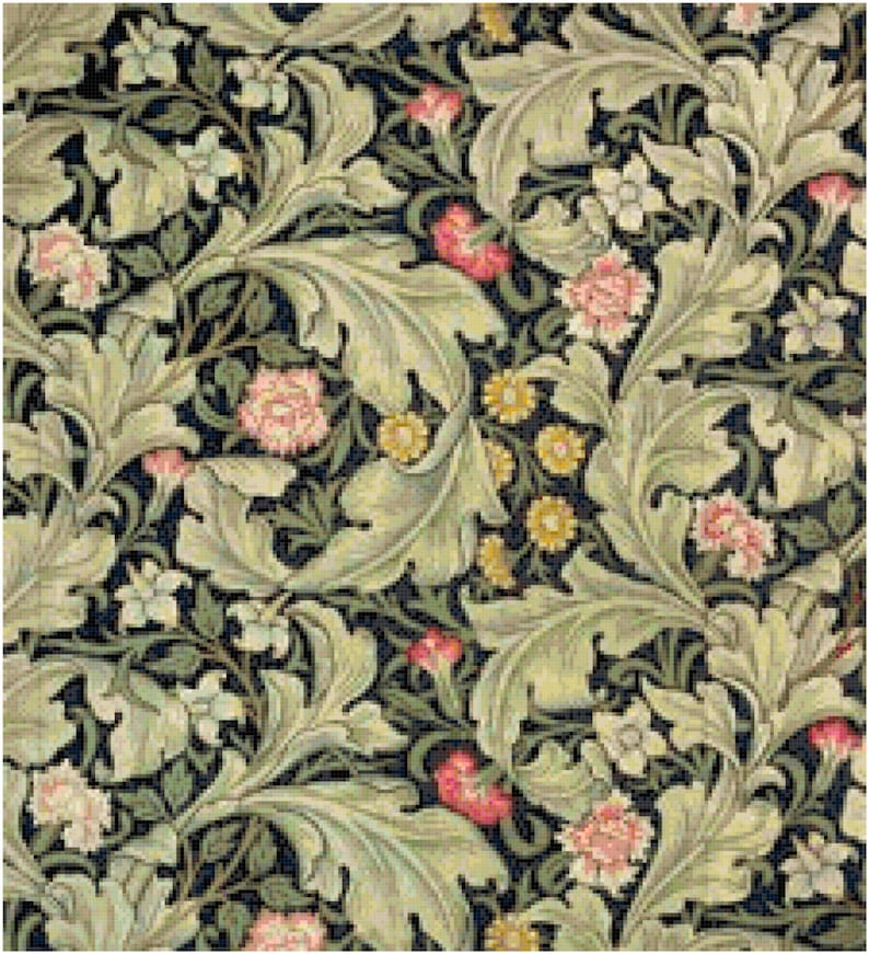 William Morris Flowers and Foliage Design Counted Cross Stitch Pattern ...
