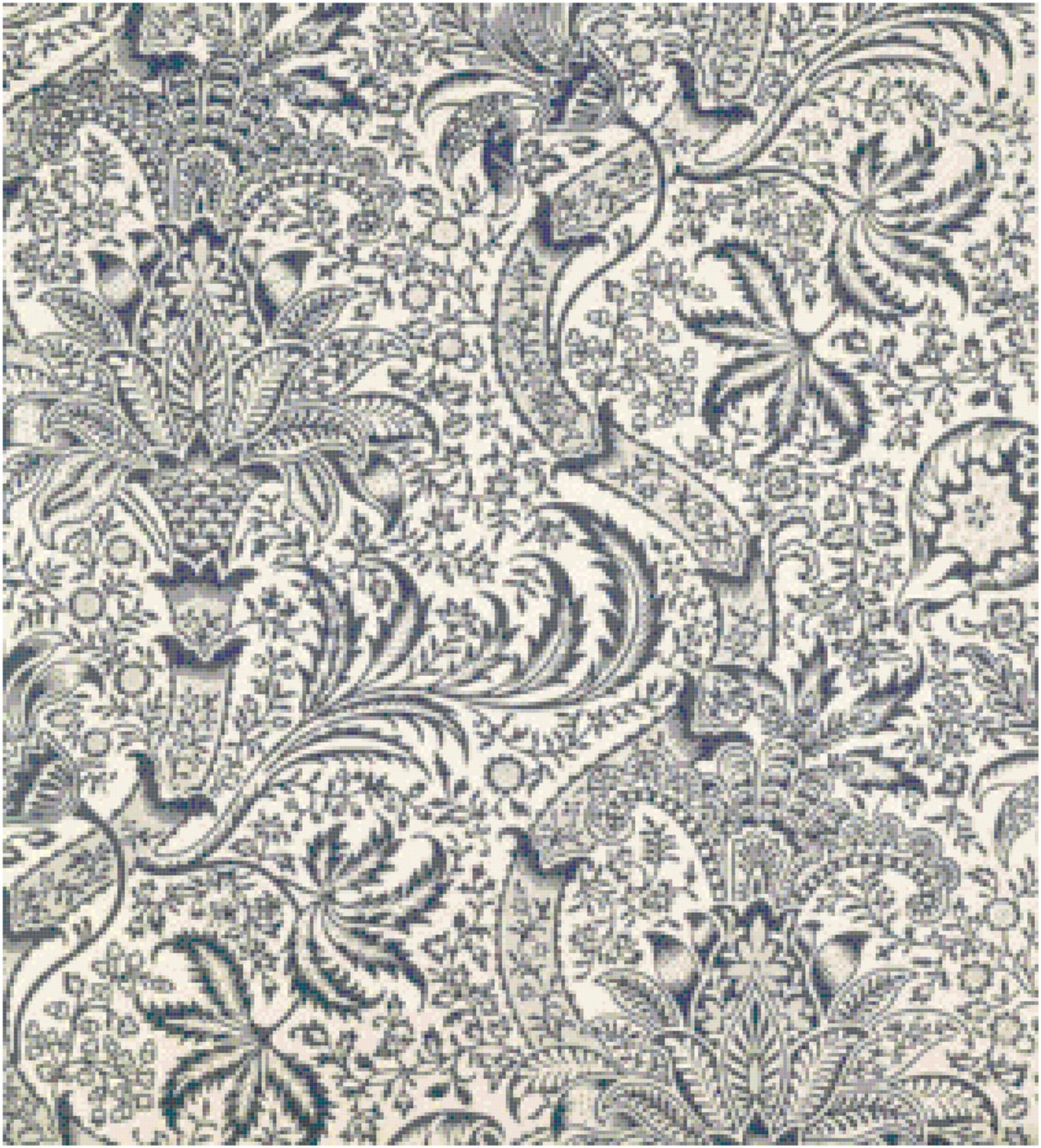 William Morris Indian Wallpaper Design Counted Cross Stitch Pattern ...