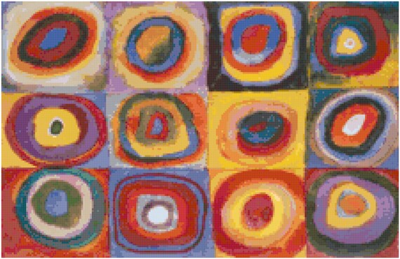 Wassily Kandinsky Quadrate Counted Cross Stitch Pattern Chart | Etsy