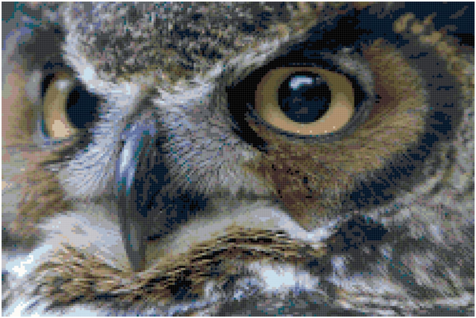 Owl Eyes Counted Cross Stitch Pattern Chart PDF Download by Stitching ...