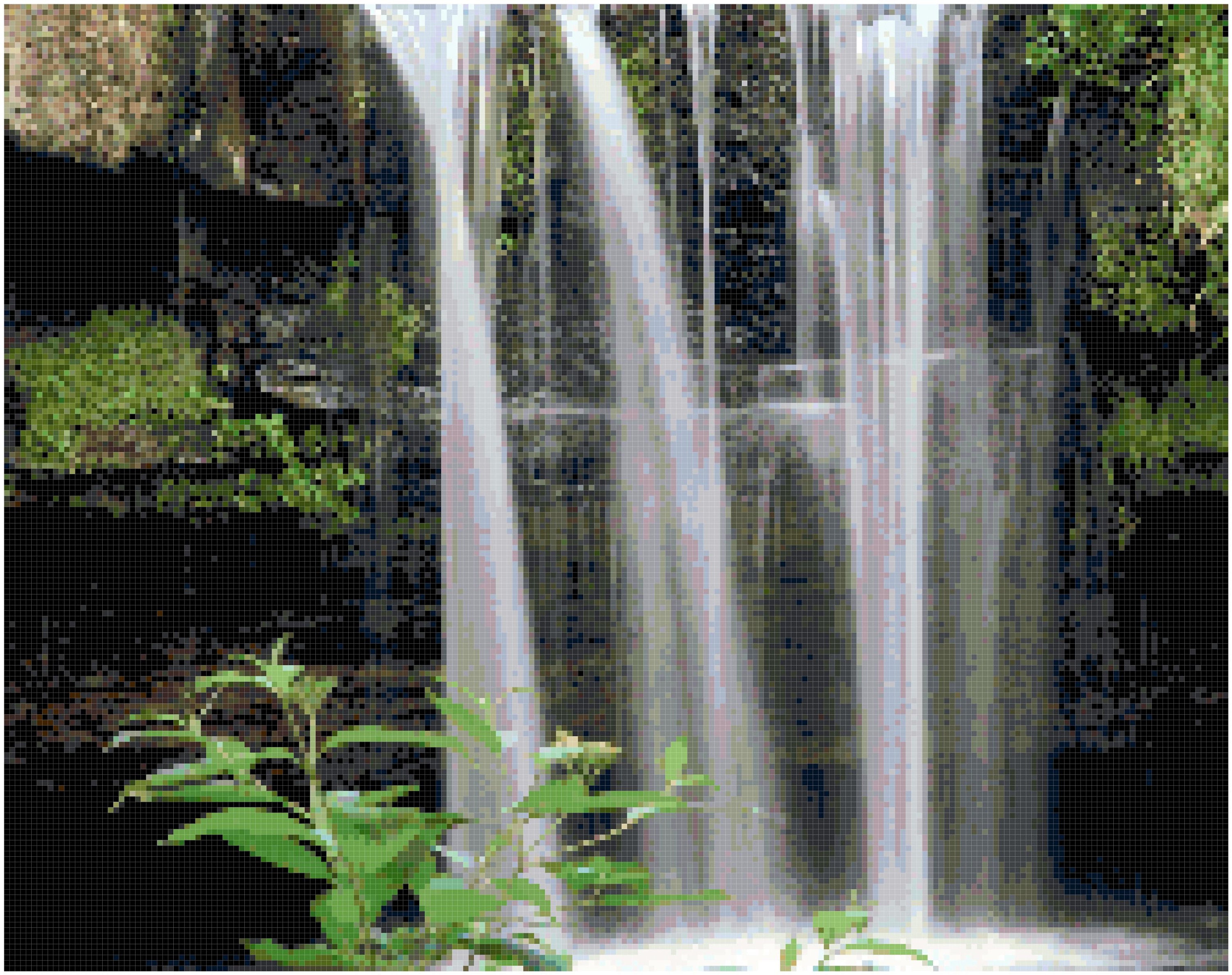Waterfall Landscape Counted Cross Stitch Pattern Chart PDF Download by ...