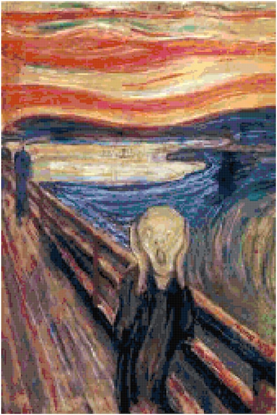 Edvard Munch the Scream Counted Cross Stitch Pattern Chart PDF | Etsy