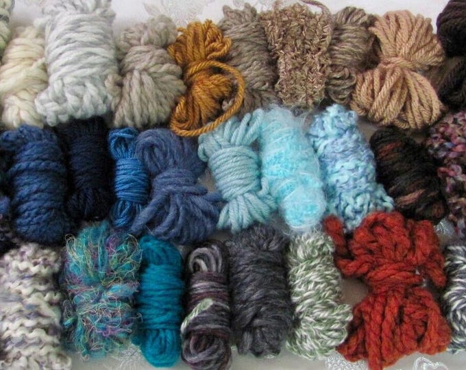 110 Yards Total // 30 Different Yarn Bundle Lot of Assorted Fancy ...