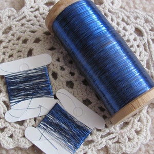 Blue Metal Thread Antique French Early Century Blue 1 Ply Metal Thread ...