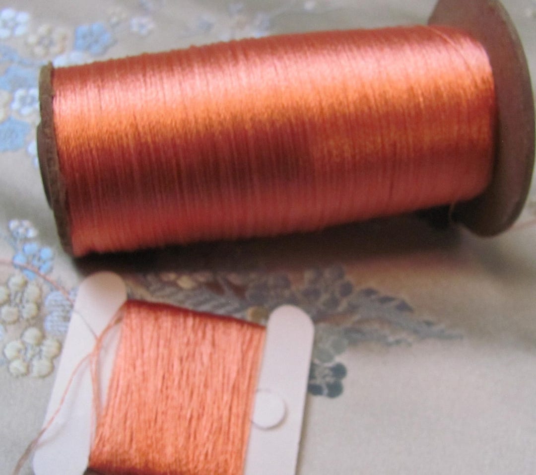 100% Silk Thread // Vintage Sewing Threads Real Silk // Orange 20 40 60 ...