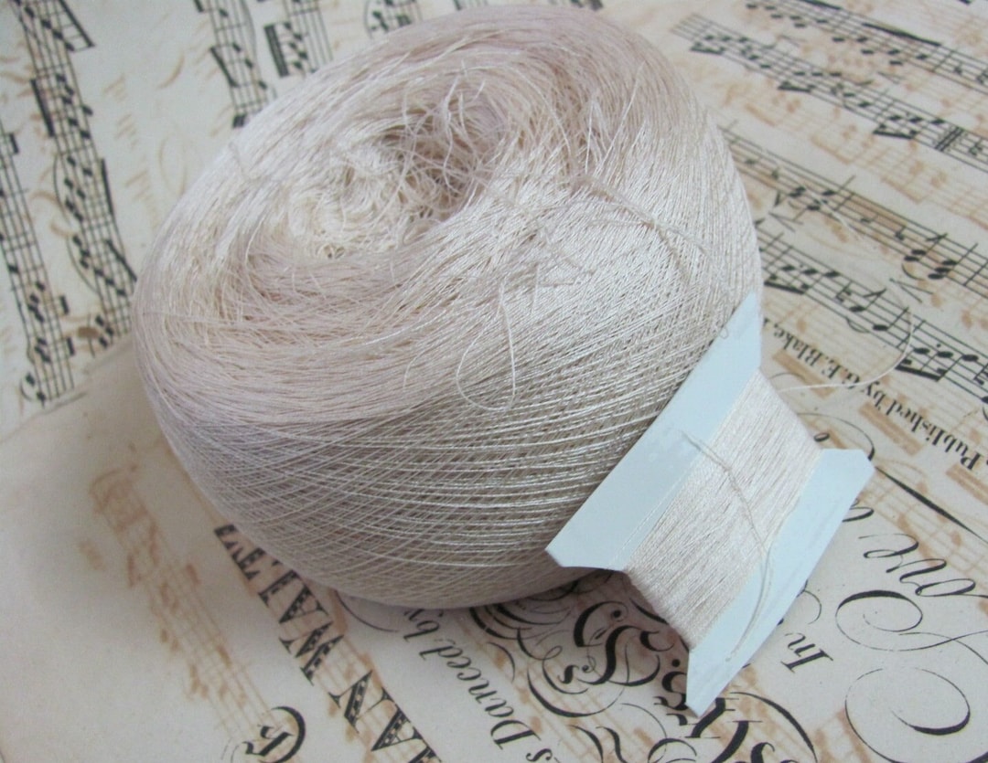 Pure 100% Silk Thread Fine Natural Vintage // off White Beige // 20 40 ...