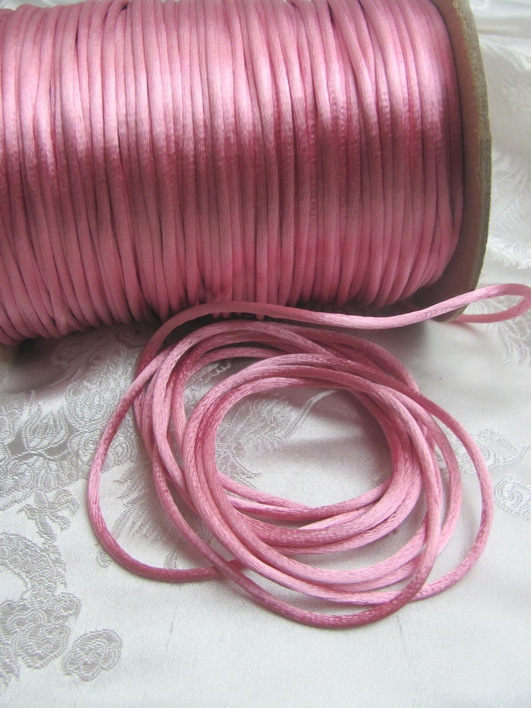 Vintage PINK Satin Rat Tail Cord Sewing Trim 3mm 3/8" Inch - 10 or More ...