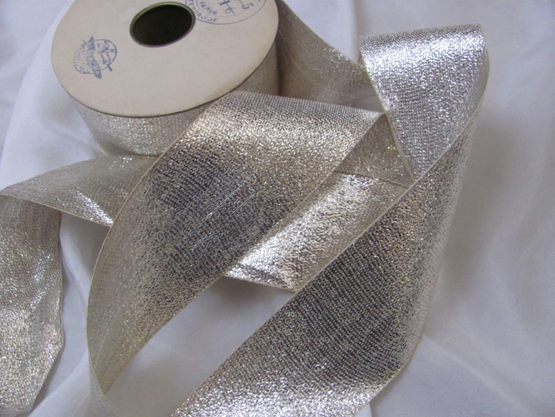 Vintage Ribbon Silver Metal Lame Ribbon 2 Inch 47mm Wide - Etsy