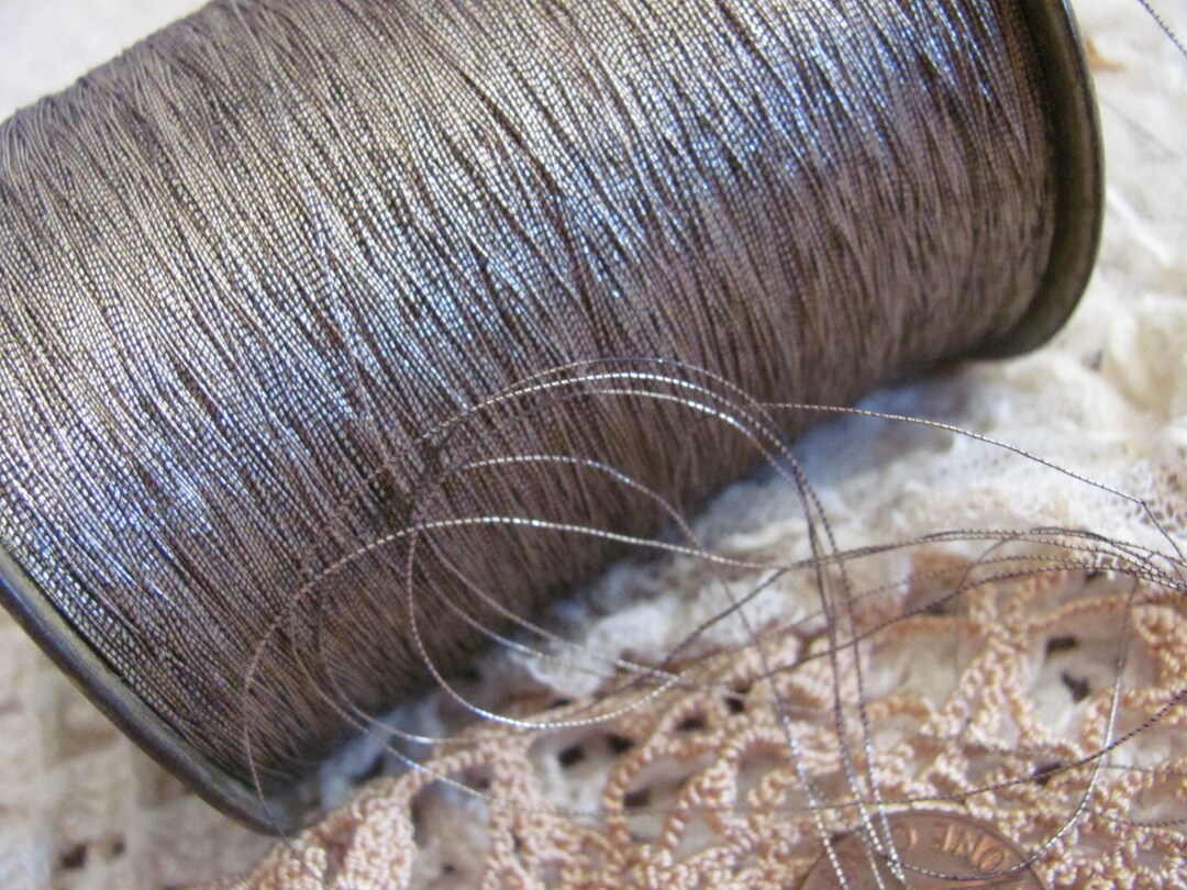 Metal Thread Antique French Early Century Silver 2 Ply Real Metal - 20 ...