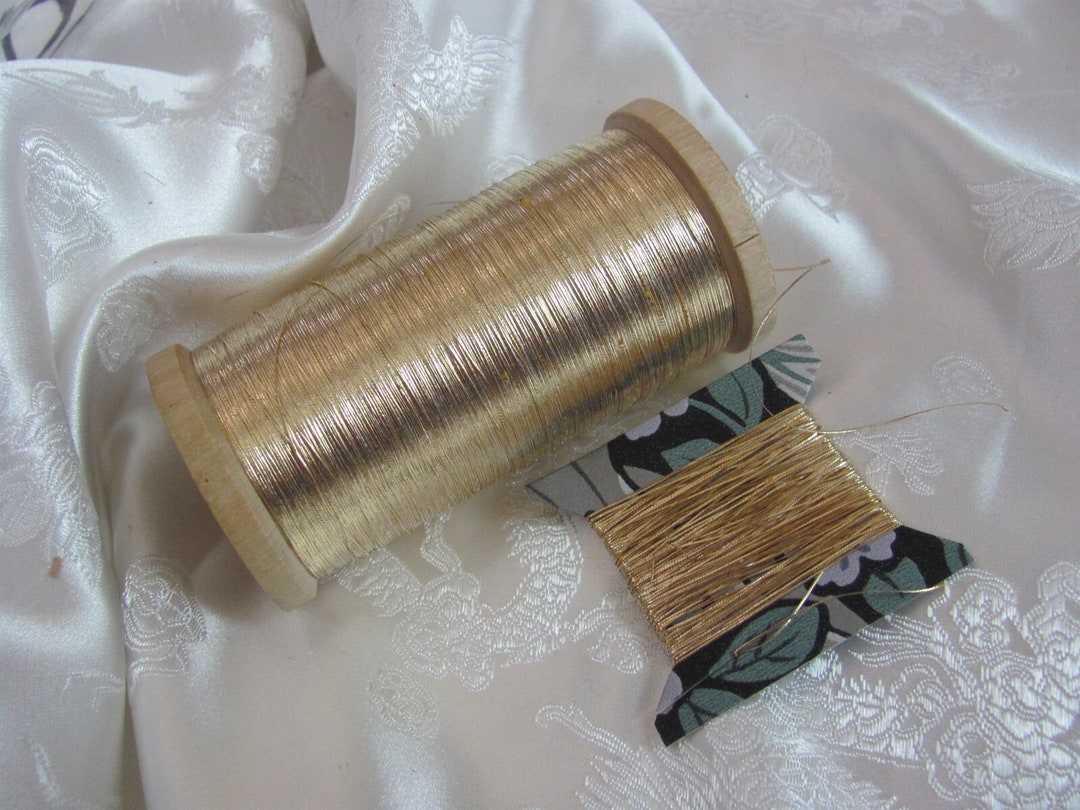 Antique Gold Real Metal Thread France Early Century // 10 25 50 Yards ...