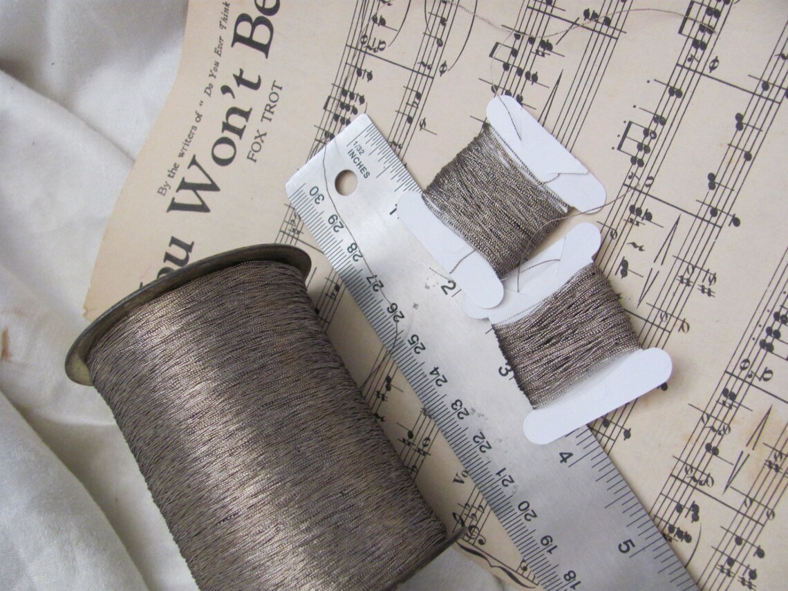 Metal Thread Antique French Early Century Silver 1 Ply Real - Etsy