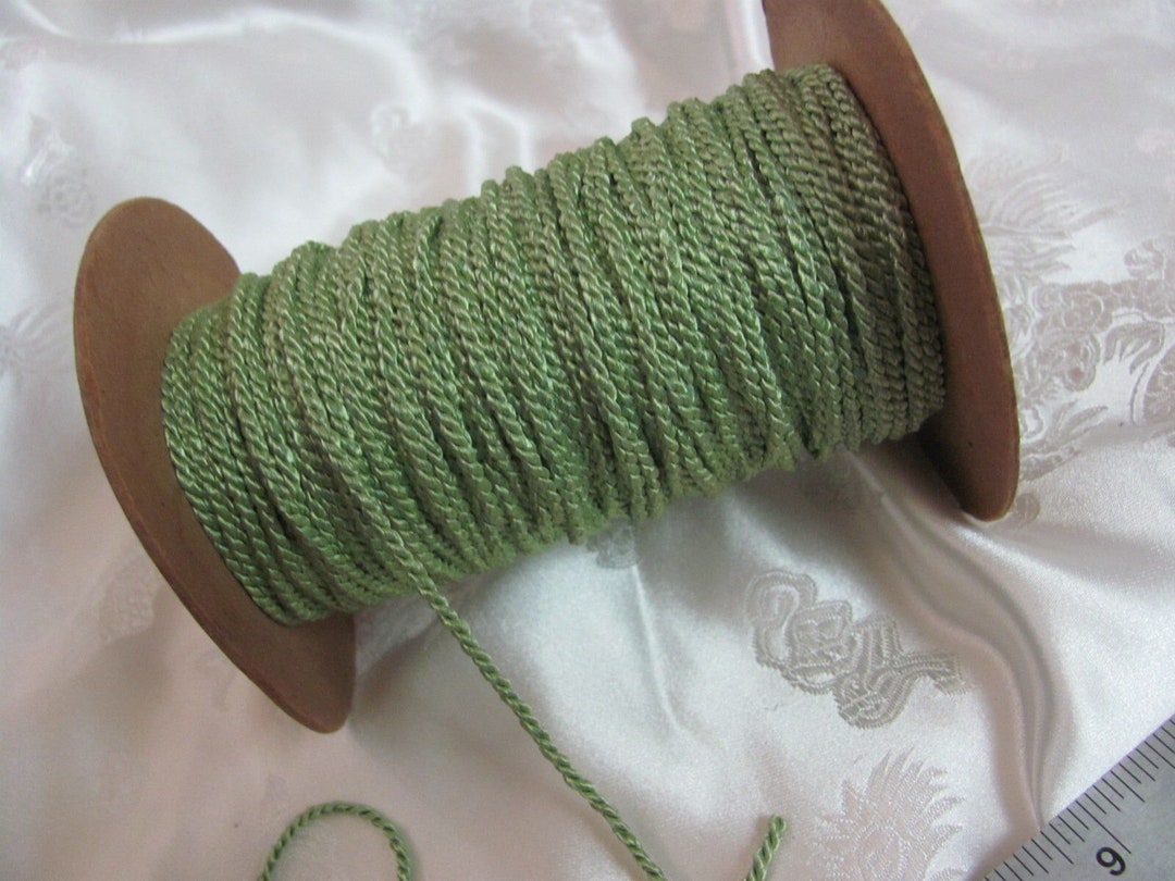 Green Cord Vintage Satin Twisted Rope Cord Sewing Trim - 5 or 10 Yards ...