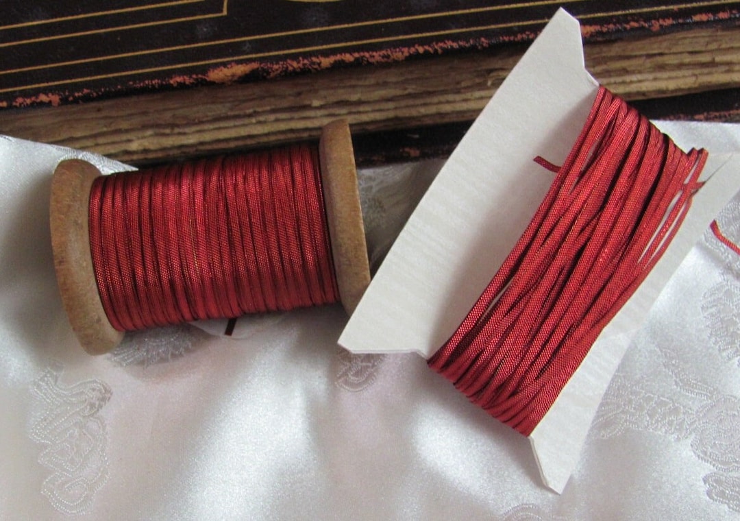 Red Embossed Tinsel French Antique 19th Century France Rare - Real ...