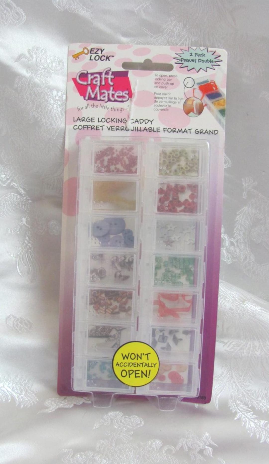 Storage Organizer Beads Findings Jewelry Parts Set of 2 - 7 Compartment ...
